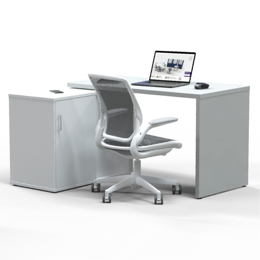 Pivot Desk in Folkstone Grey or Coimbra/Dakota Oak – Delta Design